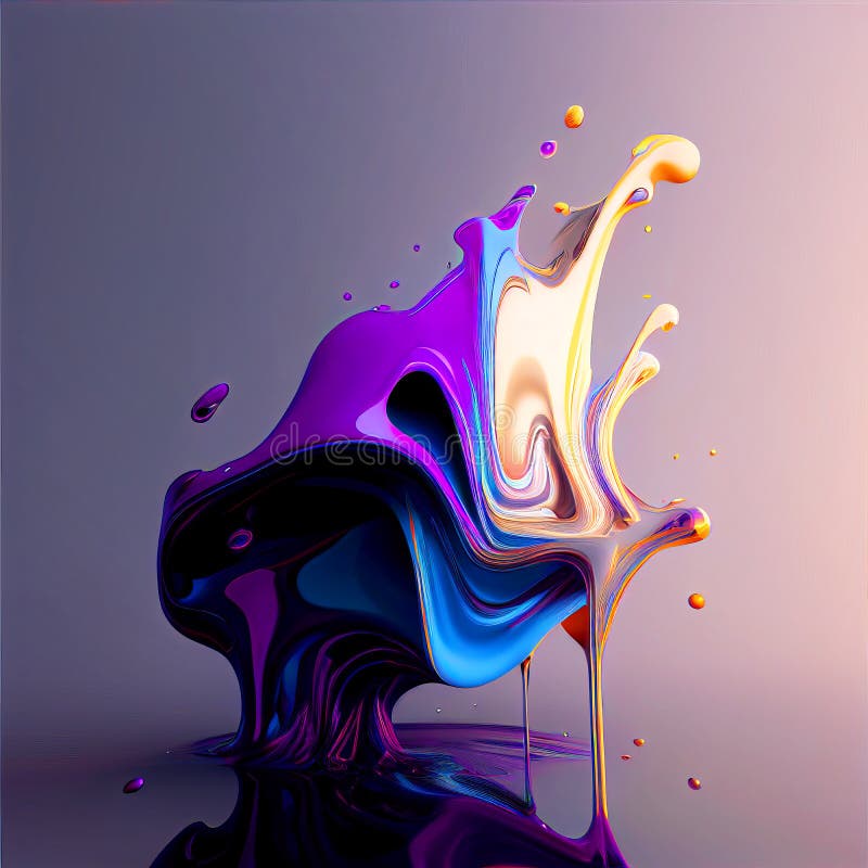 Liquid Splash Ai Generative Abstract Shape Stock Illustration ...