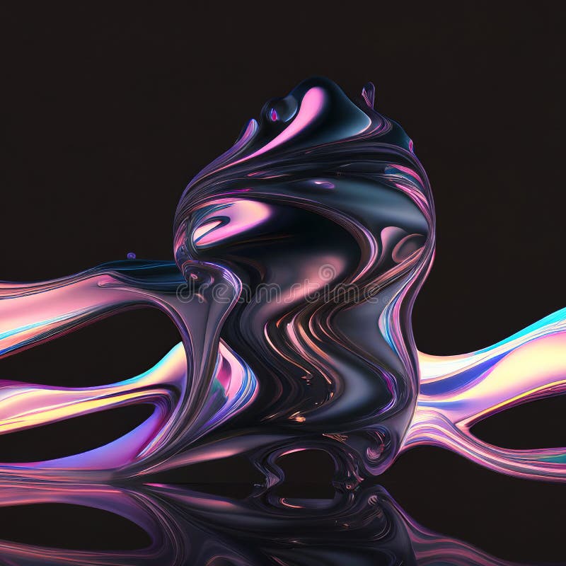 Ai Generative Abstract Liquid Shape Stock Illustration - Illustration ...