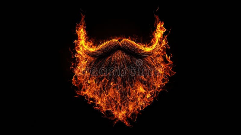 A Fantasy Illustration of a Glowing Flame Beard on a Black Background ...