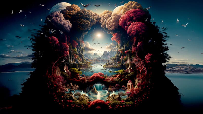 Fantasy Illustration of the Human Subconscious Psyche Stock ...