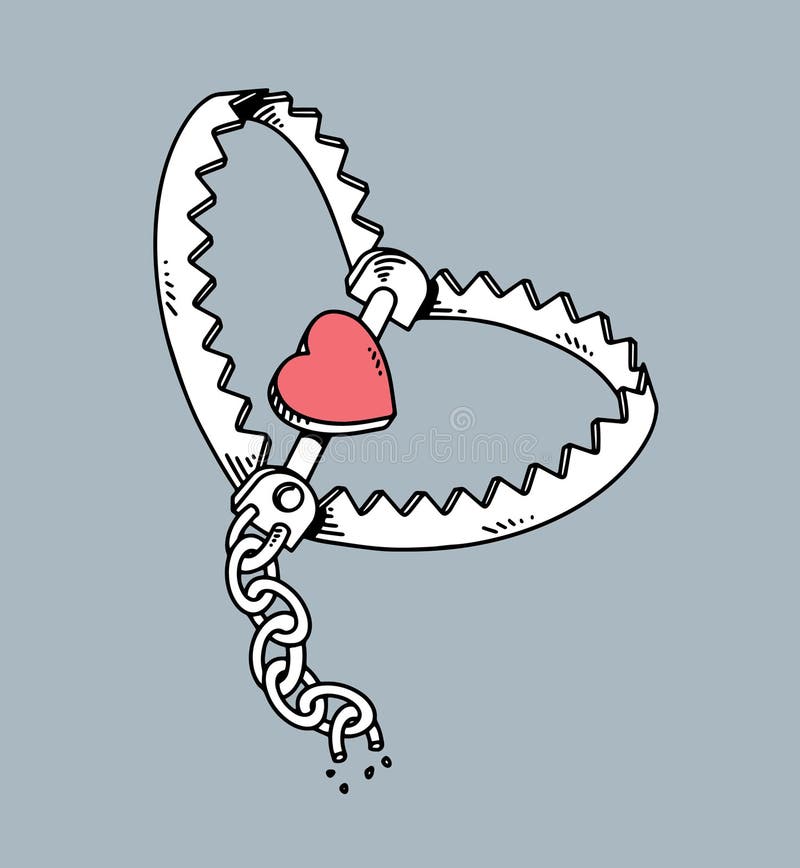 Fantasy Illustration of Love Trap, Drawing, Ink, Line Art Stock ...