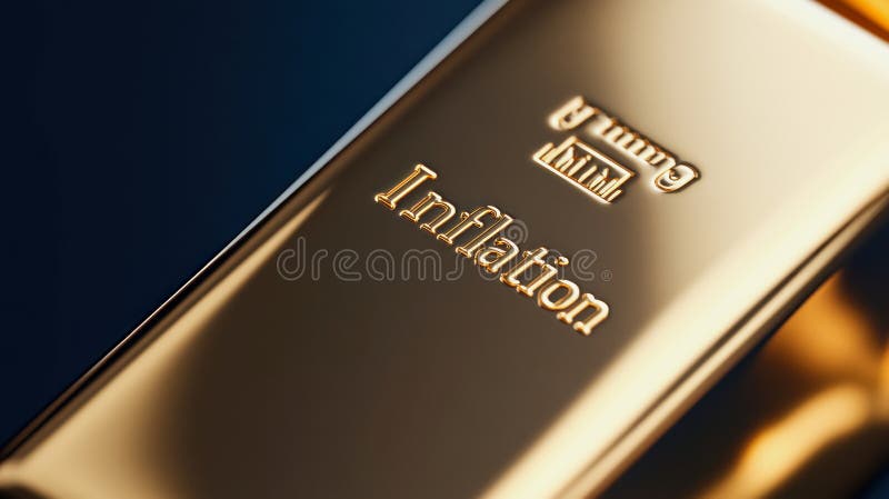 Fantasy Illustration of the Text Inflation Printed on a Gold Bar Stock ...