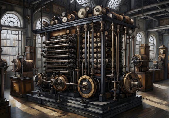 Illustration of a 19th Century Difference Engine Type Mechanical ...