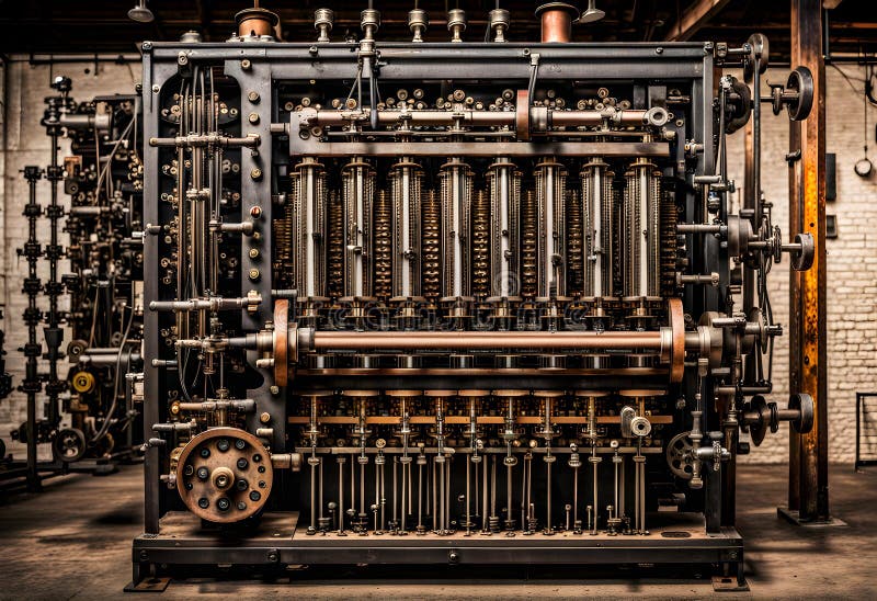 Fantasy Illustration of a 19th Century Difference Engine Type ...