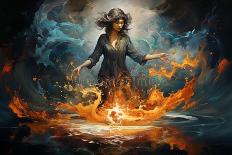 A Master of Elemental Magic, Manipulating Fire, Water, Earth, and Air ...