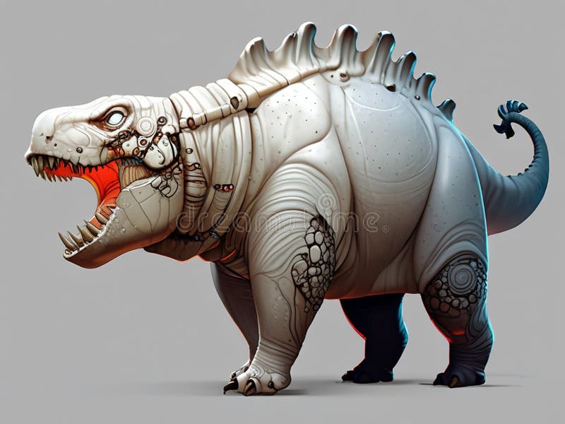 Fantasy Image with Dinosaur Alien Stock Illustration - Illustration of ...