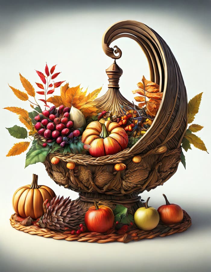 Fantasy Image with Harvested Vegetables As Cornucopia for Thanksgiving ...