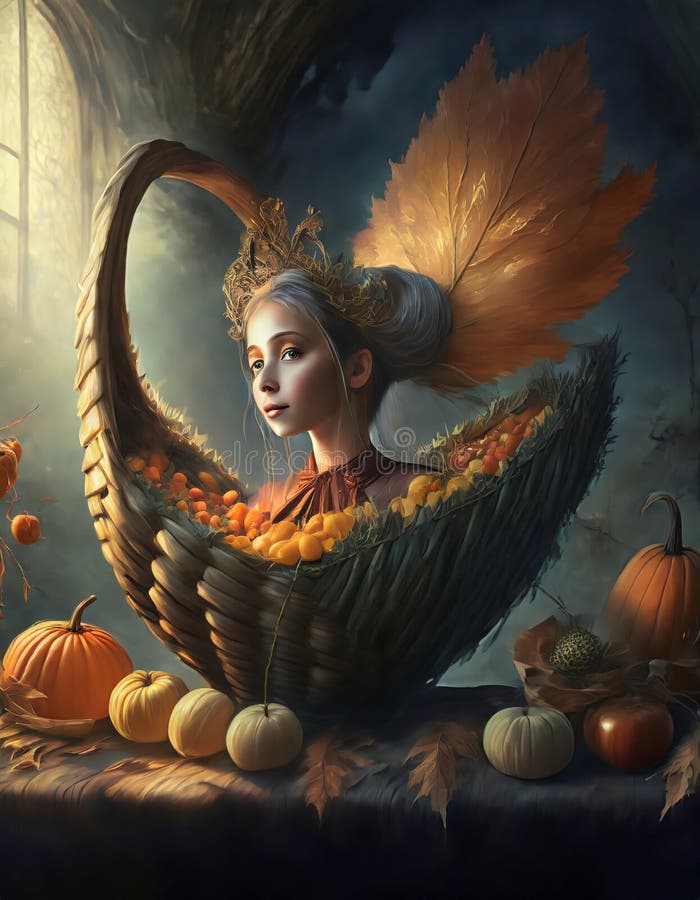 Fantasy Image with Harvested Vegetables As Cornucopia for Thanksgiving ...