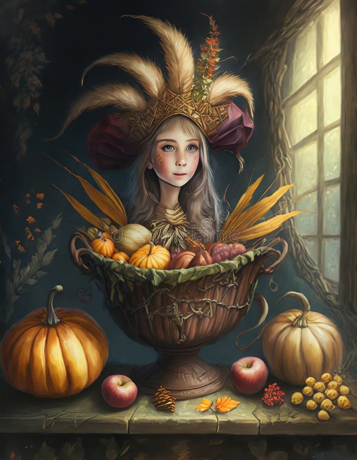 Fantasy Image with Harvested Vegetables As Cornucopia for Thanksgiving ...