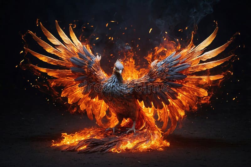 Fantasy Image of Mythical Bird, Phoenix Stock Illustration ...