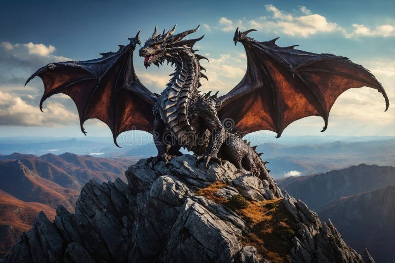 Fantasy Image of Mythical Creature, Dragon Stock Image - Image of ...