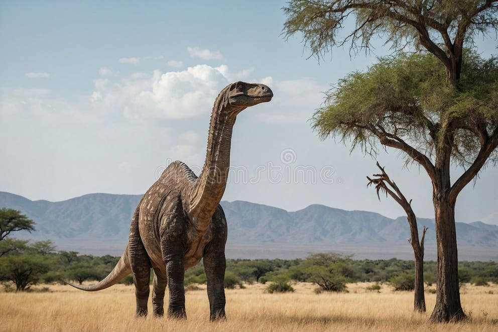 Fantasy Image of Prehistoric Creature, Brachiosaurus Stock Illustration ...