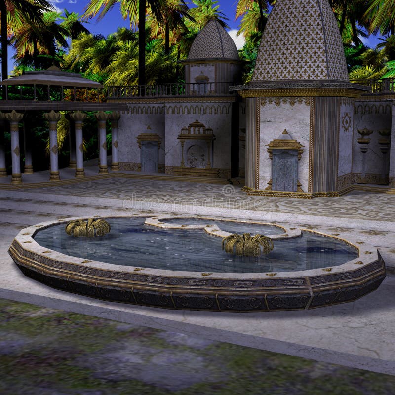 Fantasy Indian Temple stock illustration. Illustration of fantasy - 7925474