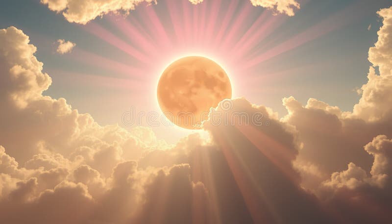 Fantasy-inspired Celestial Event Where a Giant Moon Partially Eclipses ...