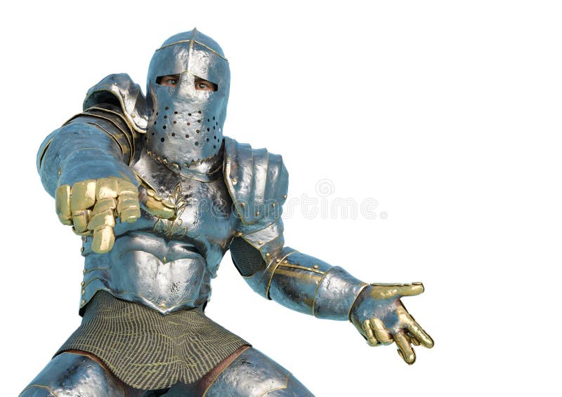 Fantasy Knight is Dancing in White Background Stock Illustration ...