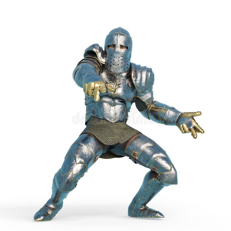 Fantasy Knight is Dancing in White Background Stock Illustration ...