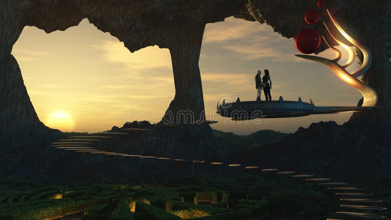 Fantasy Labyrinth stock illustration. Illustration of unique - 28192686