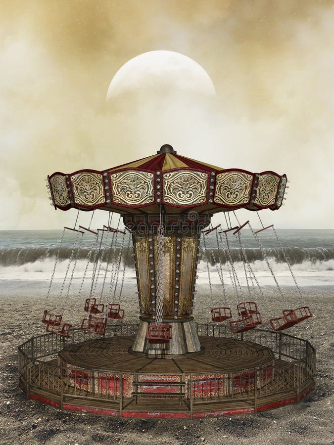 Fantasy landscape stock illustration. Illustration of beach - 50184905