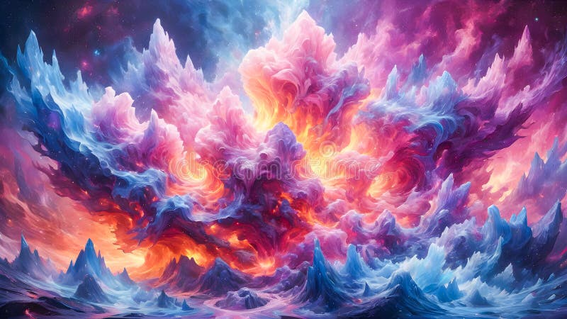 Fantasy Landscape. Colorful Fantasy Stock Illustration - Illustration ...