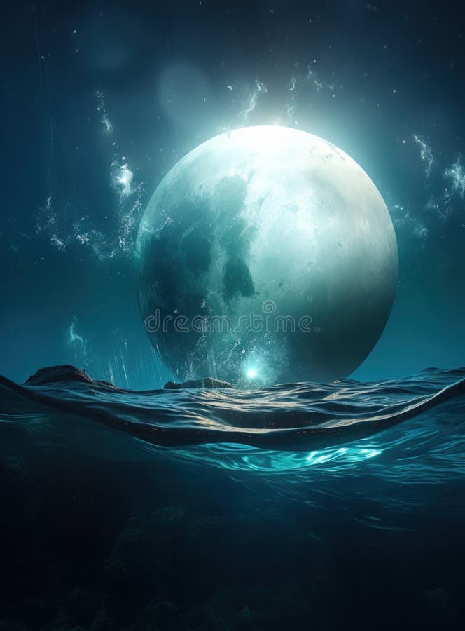 Fantasy moon stock illustration. Illustration of house - 18766950