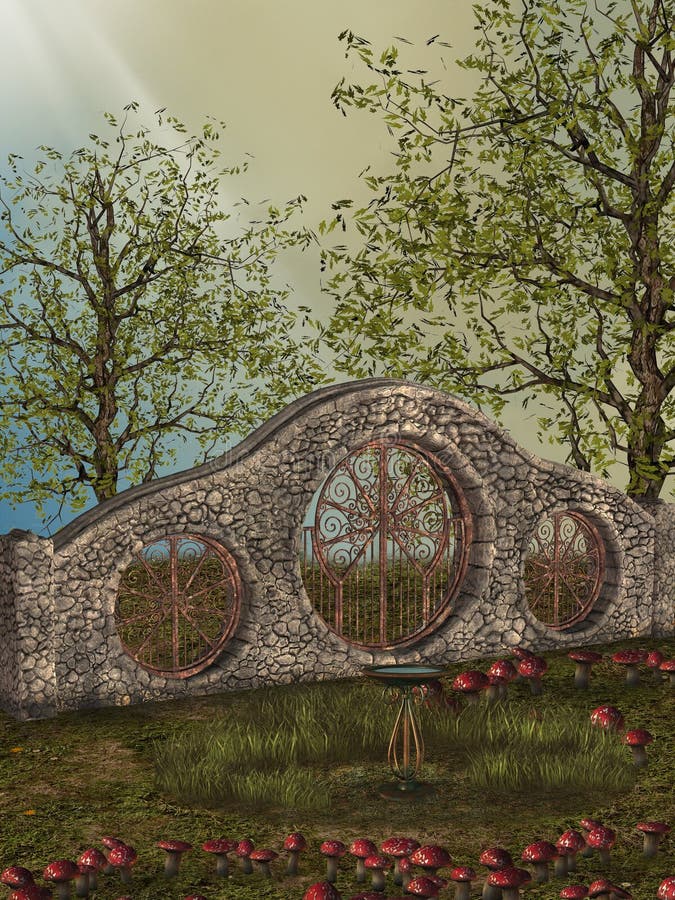 Fantasy landscape stock illustration. Illustration of path - 51104750