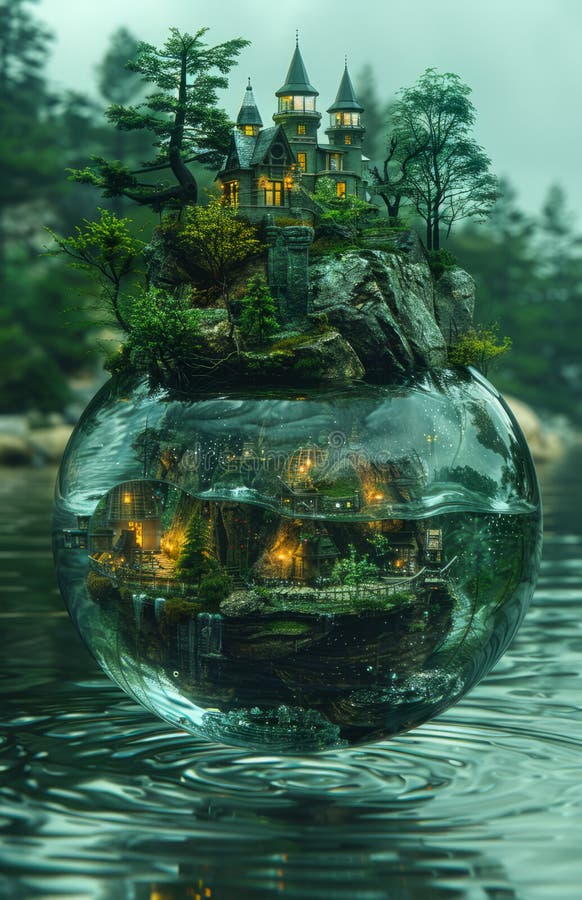 Magic Fantasy Glowing Leaves in Dark Forest at Night Stock Image ...