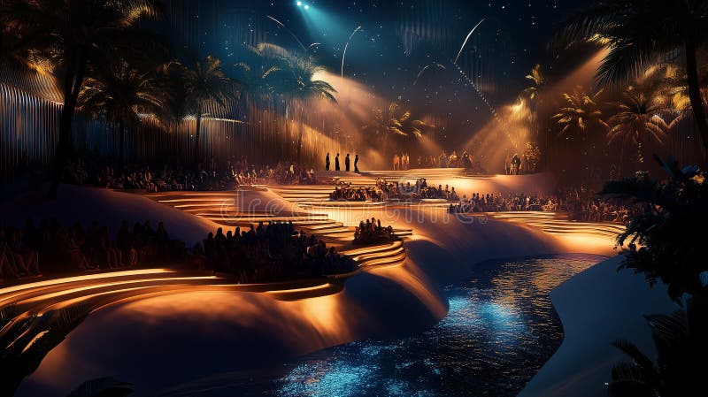 People Visit Expo, Universal Exposition on the Theme Stock Illustration ...