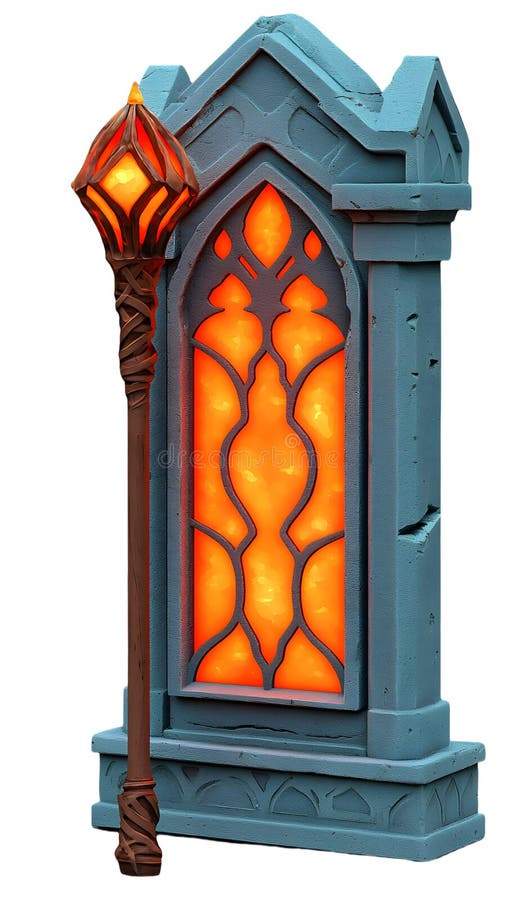 Fantasy Lantern with Ornate Stained Glass Design Stock Illustration ...