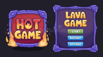Fantasy Lava Game Button Vector Cartoon Ui Interface Set. Magic ...