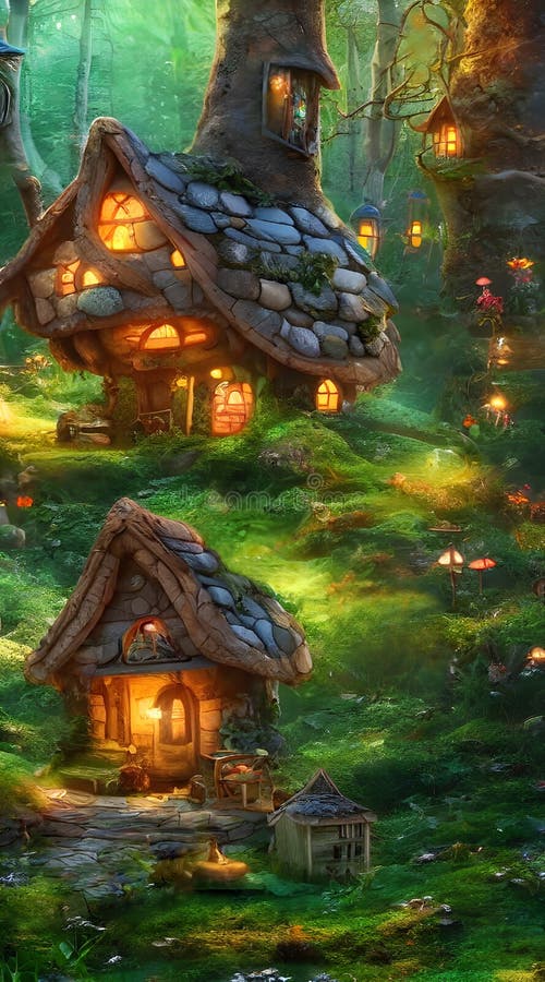 Tree Cottages Stock Illustrations – 627 Tree Cottages Stock ...