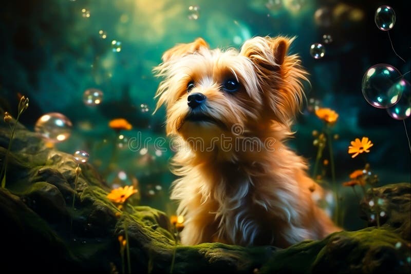 Fantasy Magic Dog in a Fairy, Generative Ai Stock Illustration ...