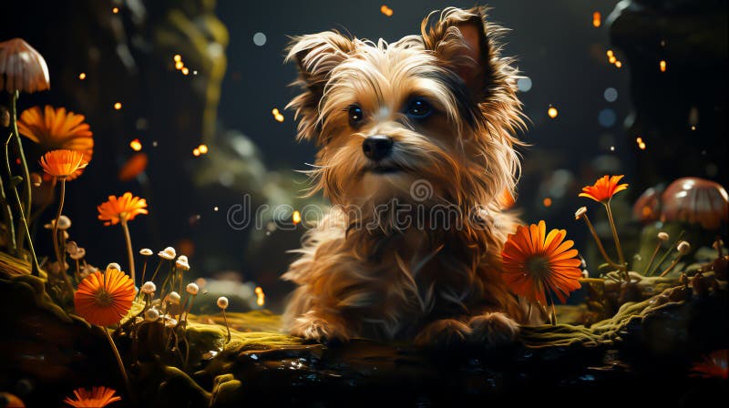 Fantasy Magic Dog in a Fairy, Generative Ai Stock Illustration ...
