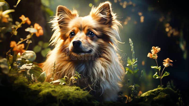 Fantasy Magic Dog in a Fairy, Generative Ai Stock Illustration ...