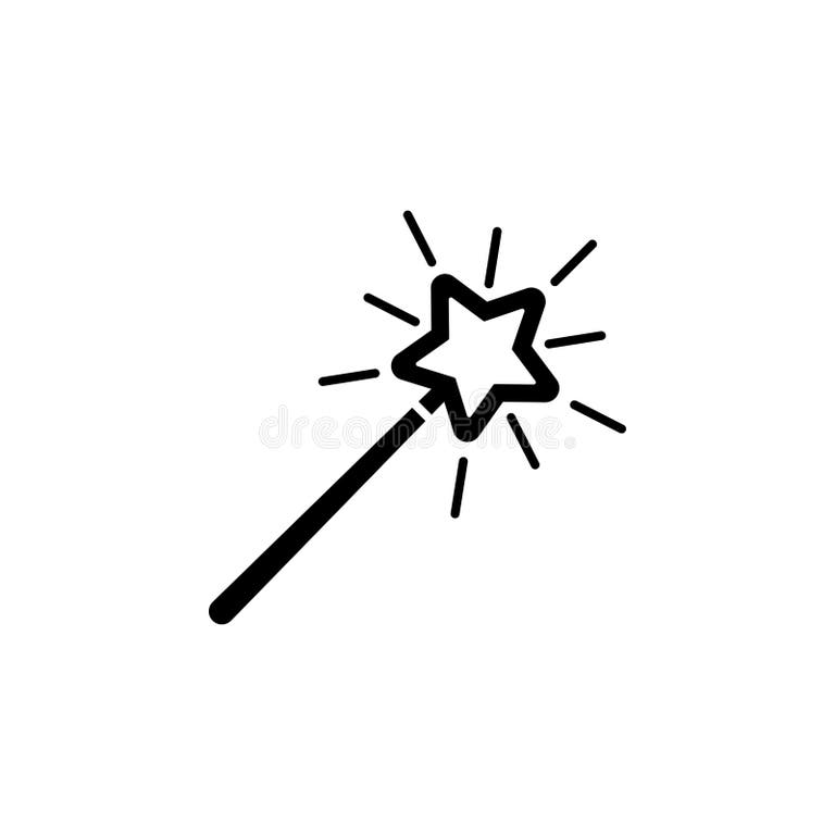 Fantasy Magic Wand, Fairies Tool Solid Flat Vector Icon Isolated on ...