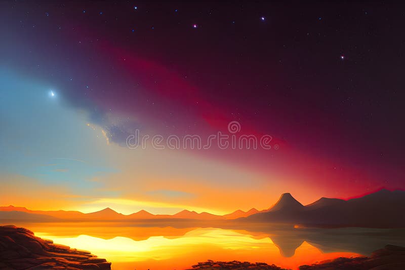 Fantasy Magical Place and Cheio of Light Stock Illustration ...