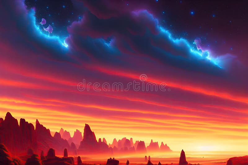 Fantasy Magical Place and Cheio of Light Stock Illustration ...