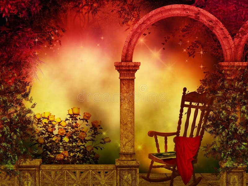 Fantasy magical place stock illustration. Illustration of light - 46623758