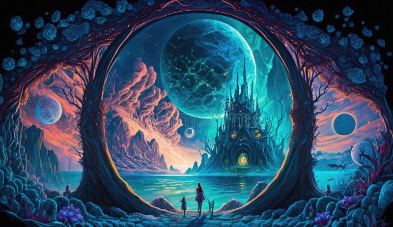 Fantasy Magical World.. Generative AI Stock Illustration - Illustration ...