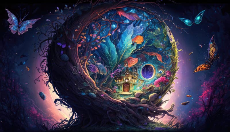 Fantasy Magical World.. Generative AI Stock Illustration - Illustration ...