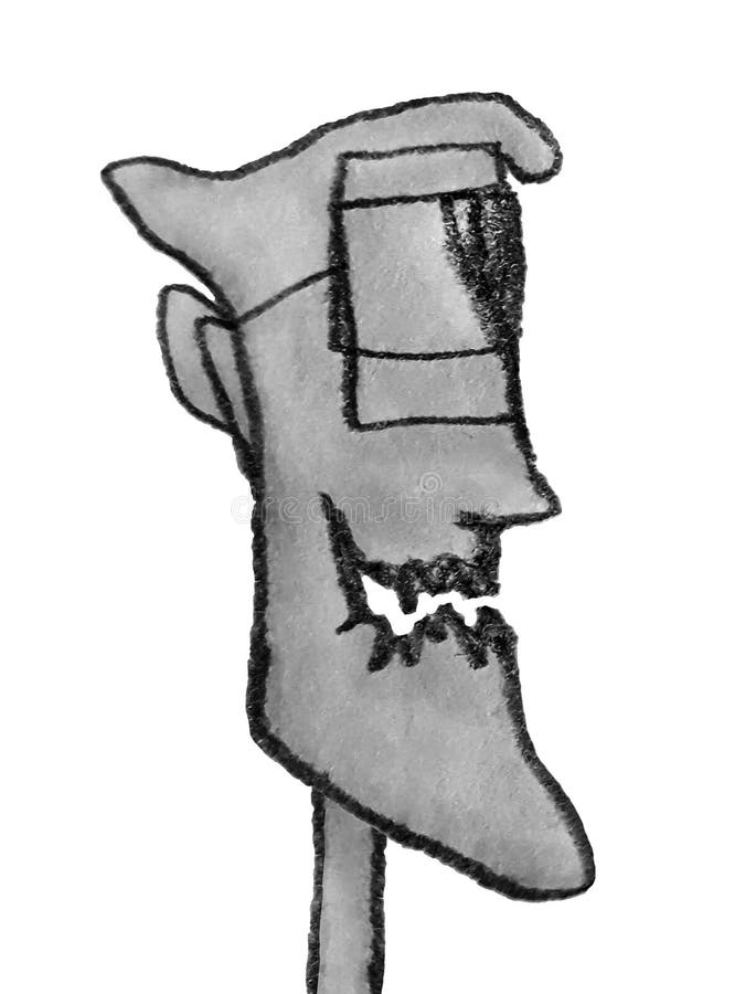 Fantasy Man Head Sketchy Drawing Stock Photo - Illustration of comic ...