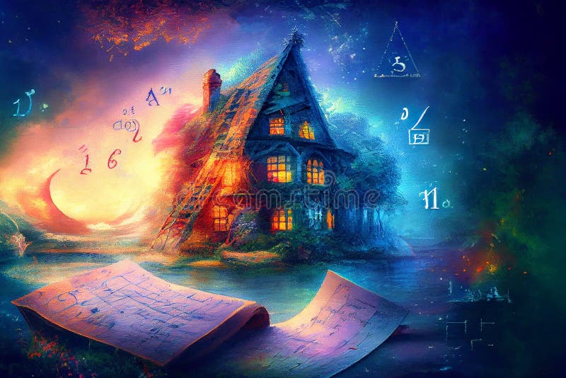 A Fantasy Math Background Featuring Imaginary Mathematical Equations ...
