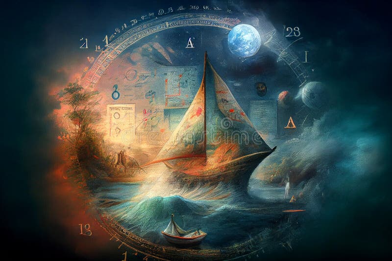 A Fantasy Math Background Featuring Imaginary Mathematical Equations ...