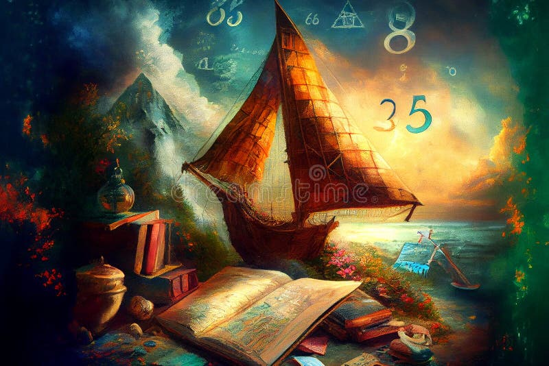 A Fantasy Math Background Featuring Imaginary Mathematical Equations ...