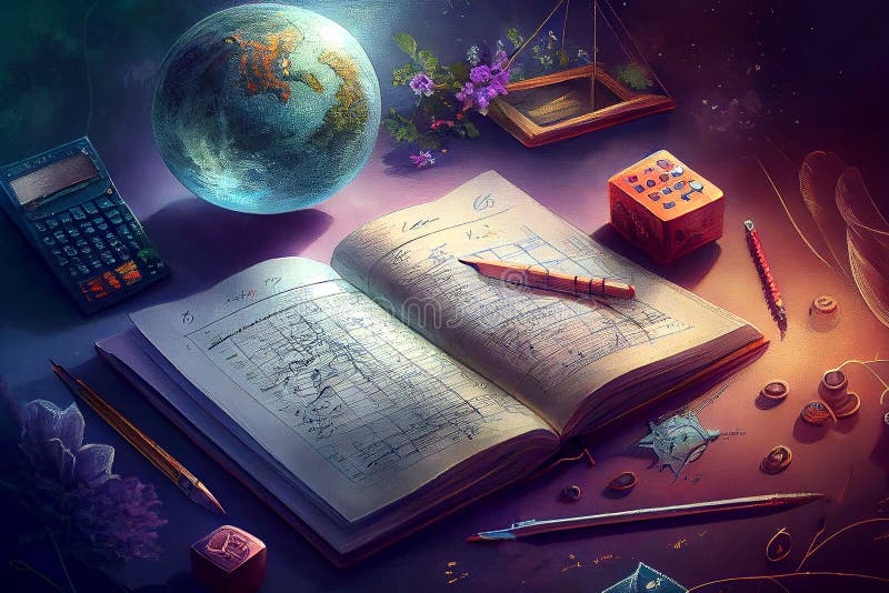A Fantasy Math Background Featuring Imaginary Mathematical Equations ...
