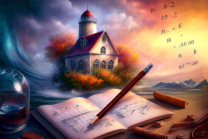 A Fantasy Math Background Featuring Imaginary Mathematical Equations ...