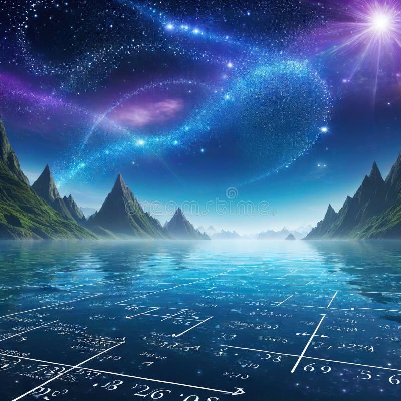 A Fantasy Math Background Featuring Imaginary Mathematical Equations ...