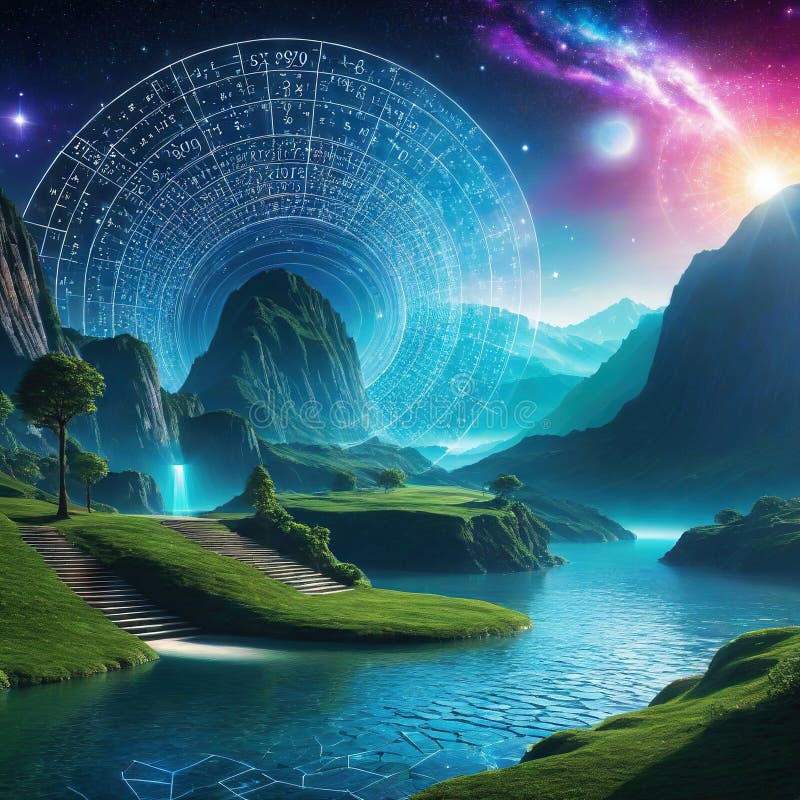 A Fantasy Math Background Featuring Imaginary Mathematical Equations ...