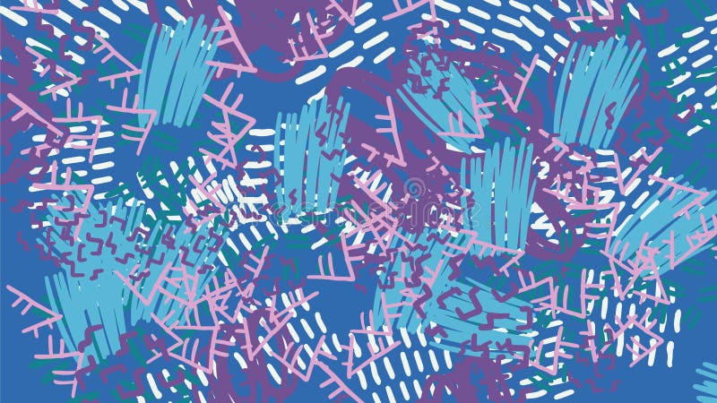 Fantasy Messy Doodle Geometric Shapes Background. Abstract Card Stock ...