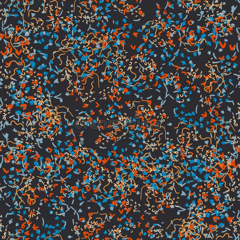 Fantasy Messy Freehand Doodle Geometric Shapes Seamless Pattern ...