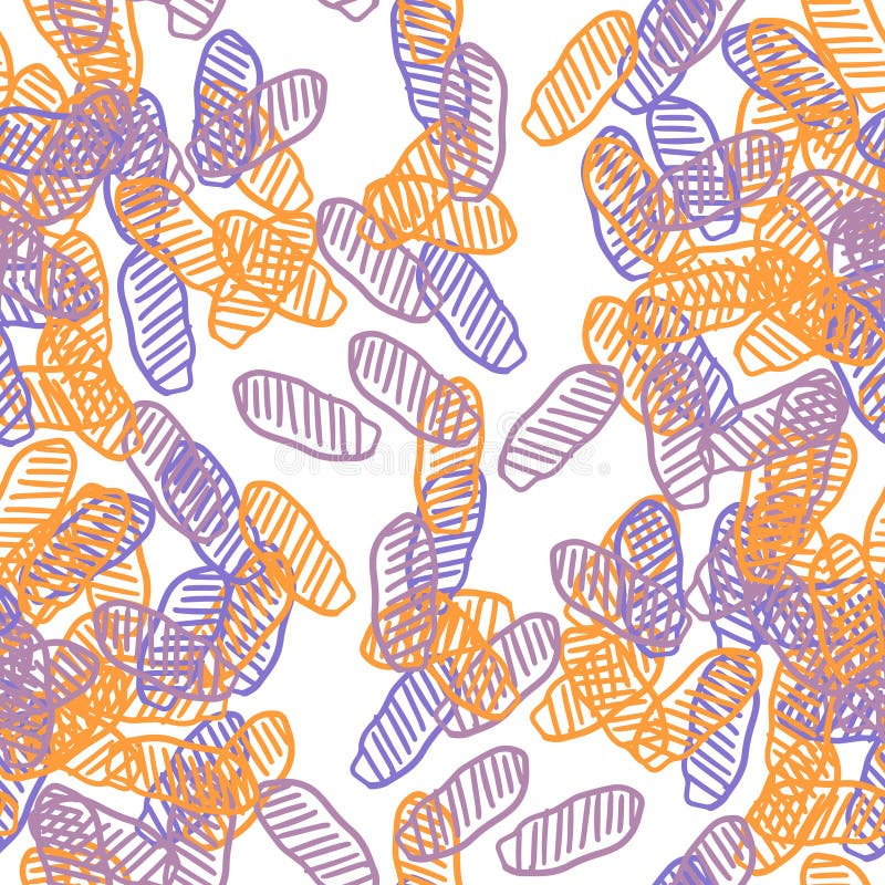 Fantasy Messy Freehand Doodle Geometric Shapes Seamless Pattern ...
